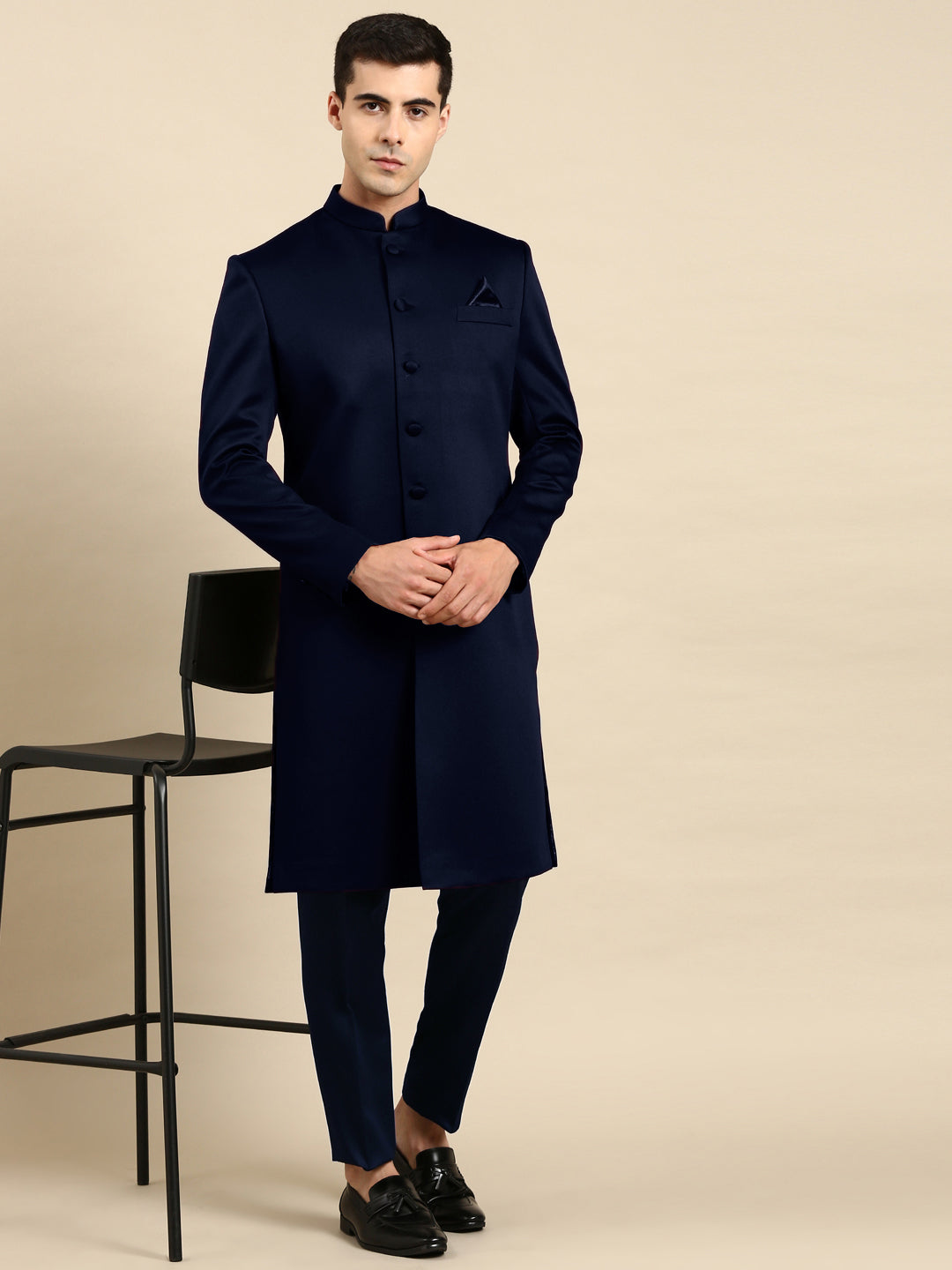 Navy Blue Classic Achkan